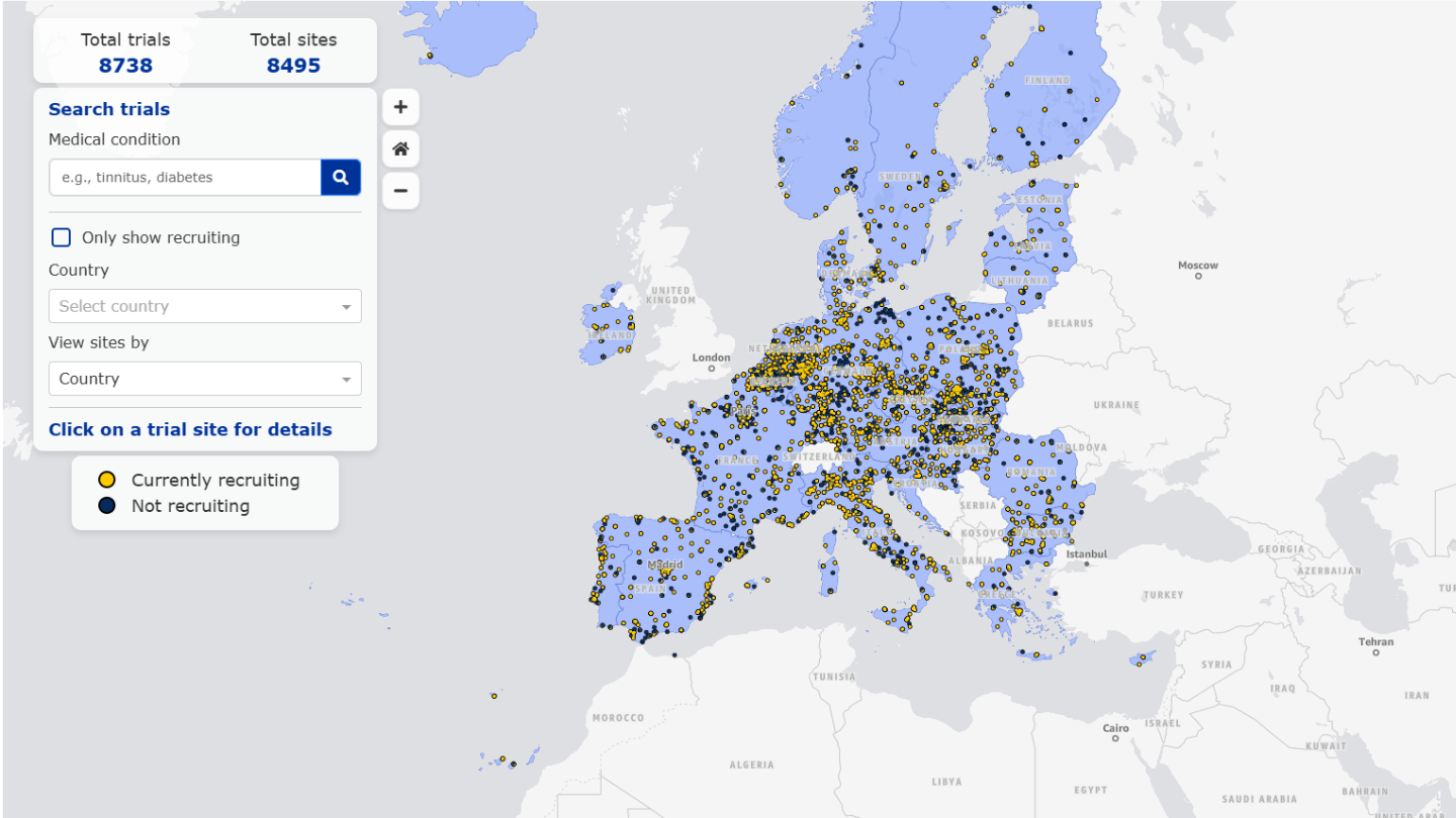 EU launches clinical trial map for patients and professionals